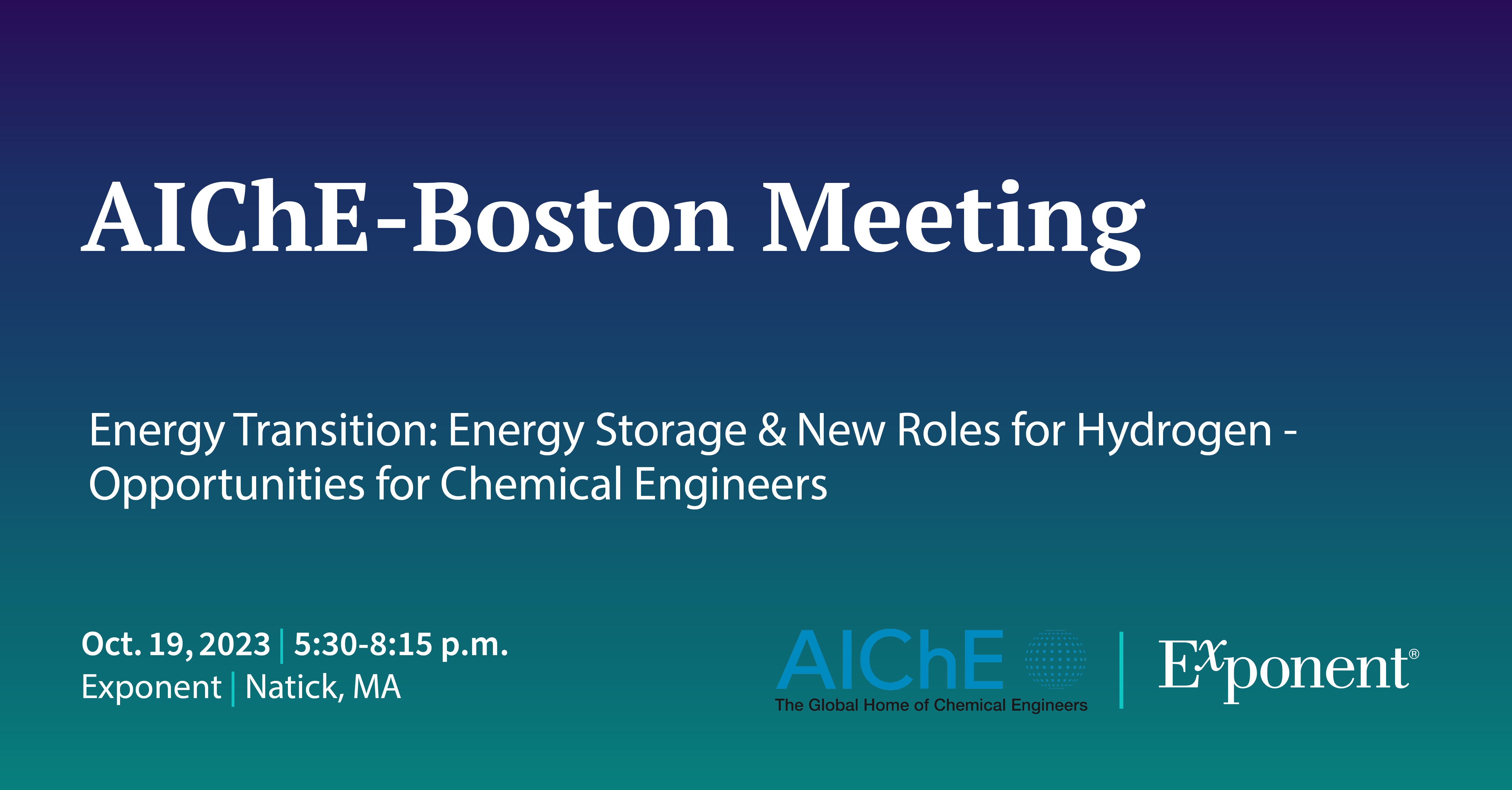 Local AIChE Chapter Meeting Hosted by Exponent